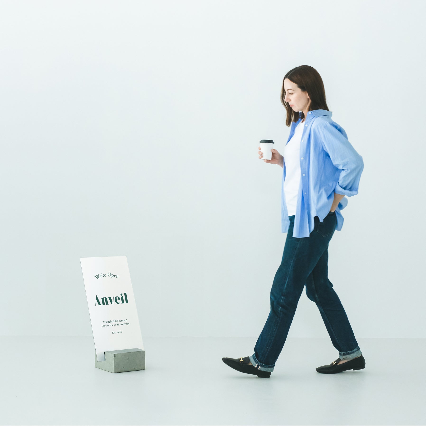 Block & Board Standing Sign - 12" × 23"