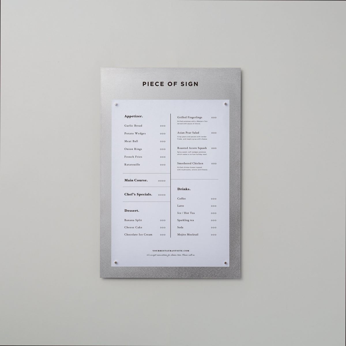 Minimal Menu Board Wall Sign