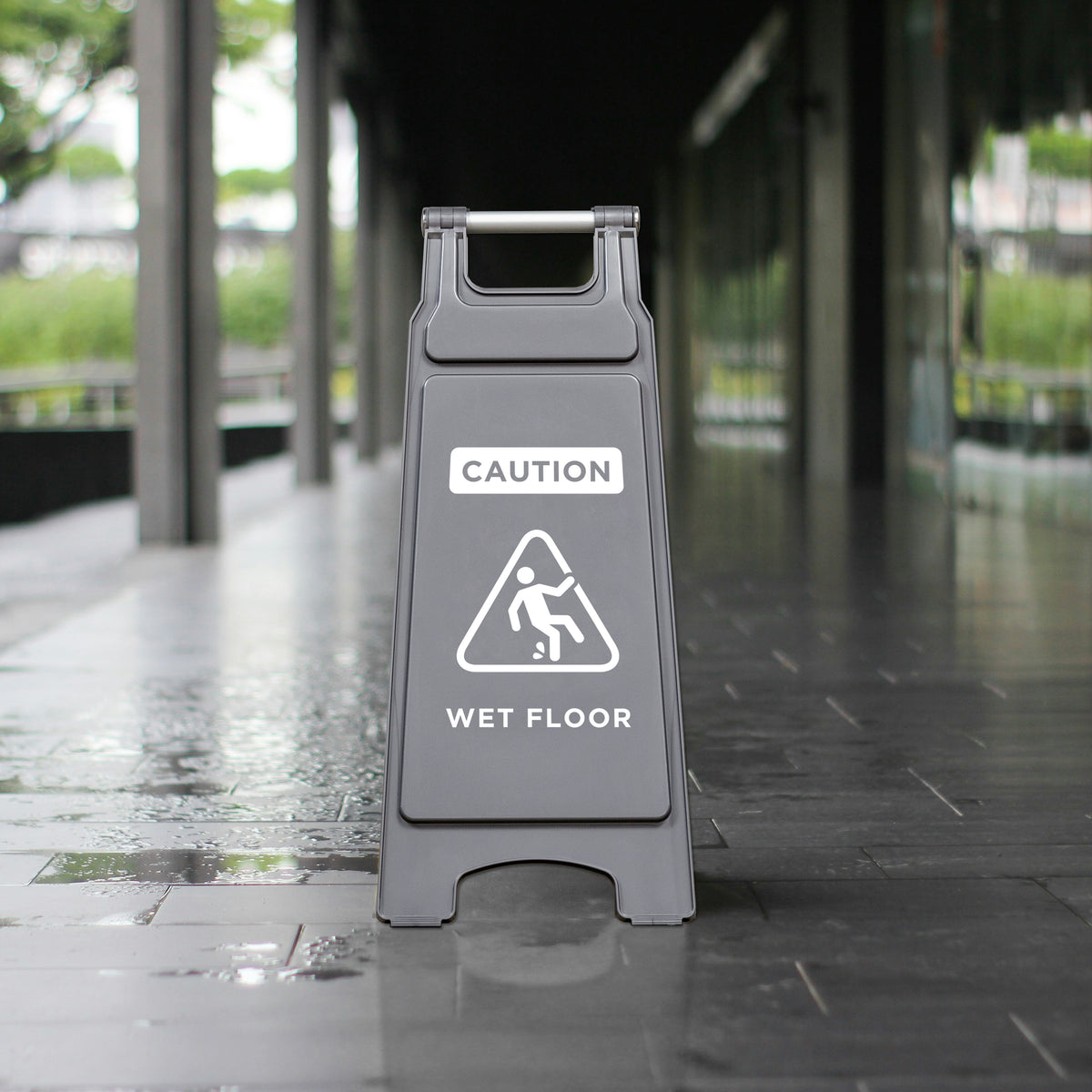 Folding Resin Sign Stand - Gray